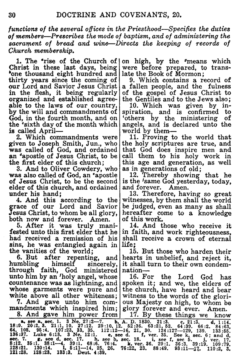 Doctrine and Covenants 20:8-9 Authority of LDS Scriptures | Institute ...